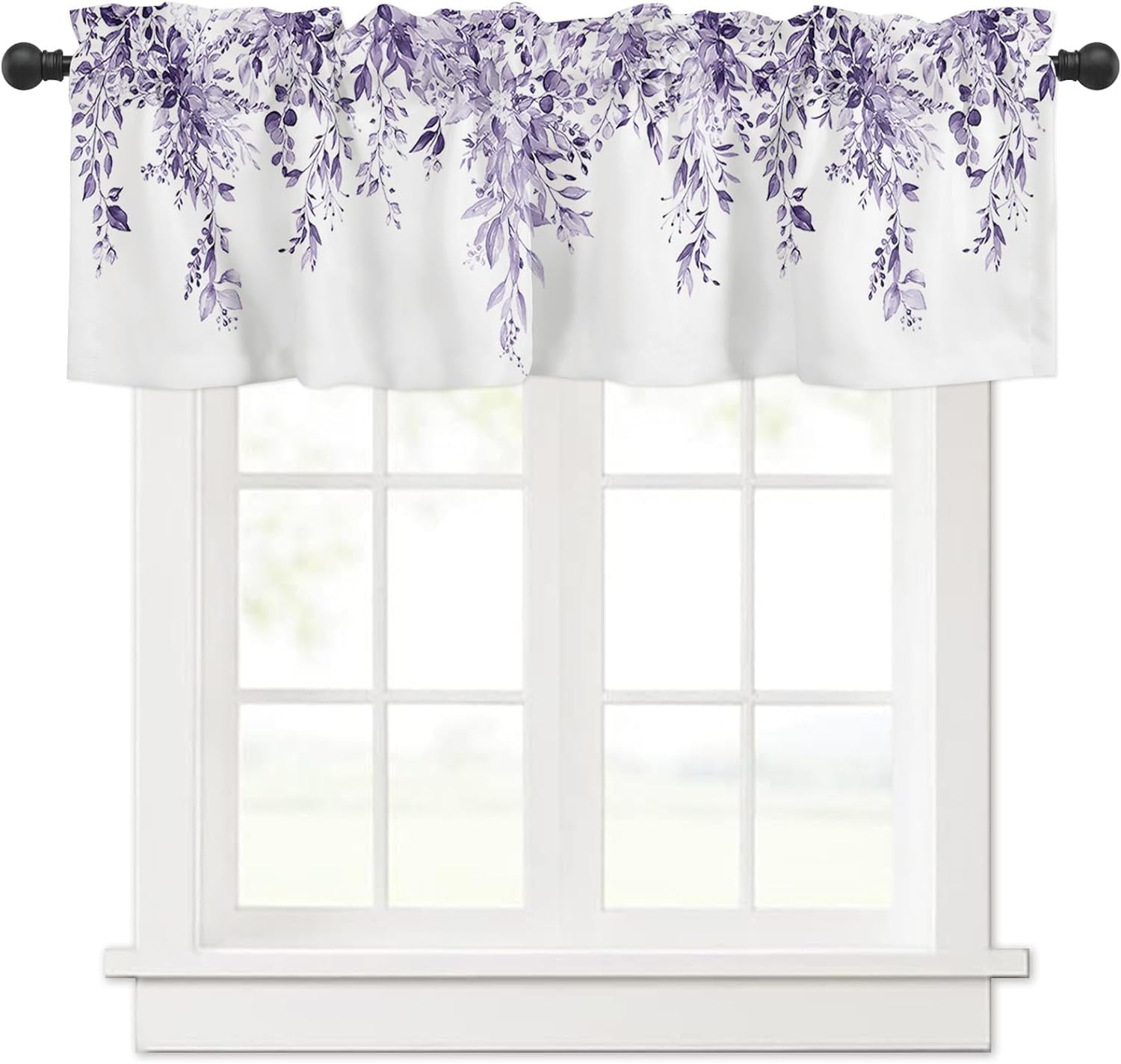Alishomtll Purple Valance Curtains for Living Room Bedroom Kitchen ...