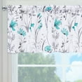 Alishomtll Valance Curtains Teal Flower Floral Print Valances for ...
