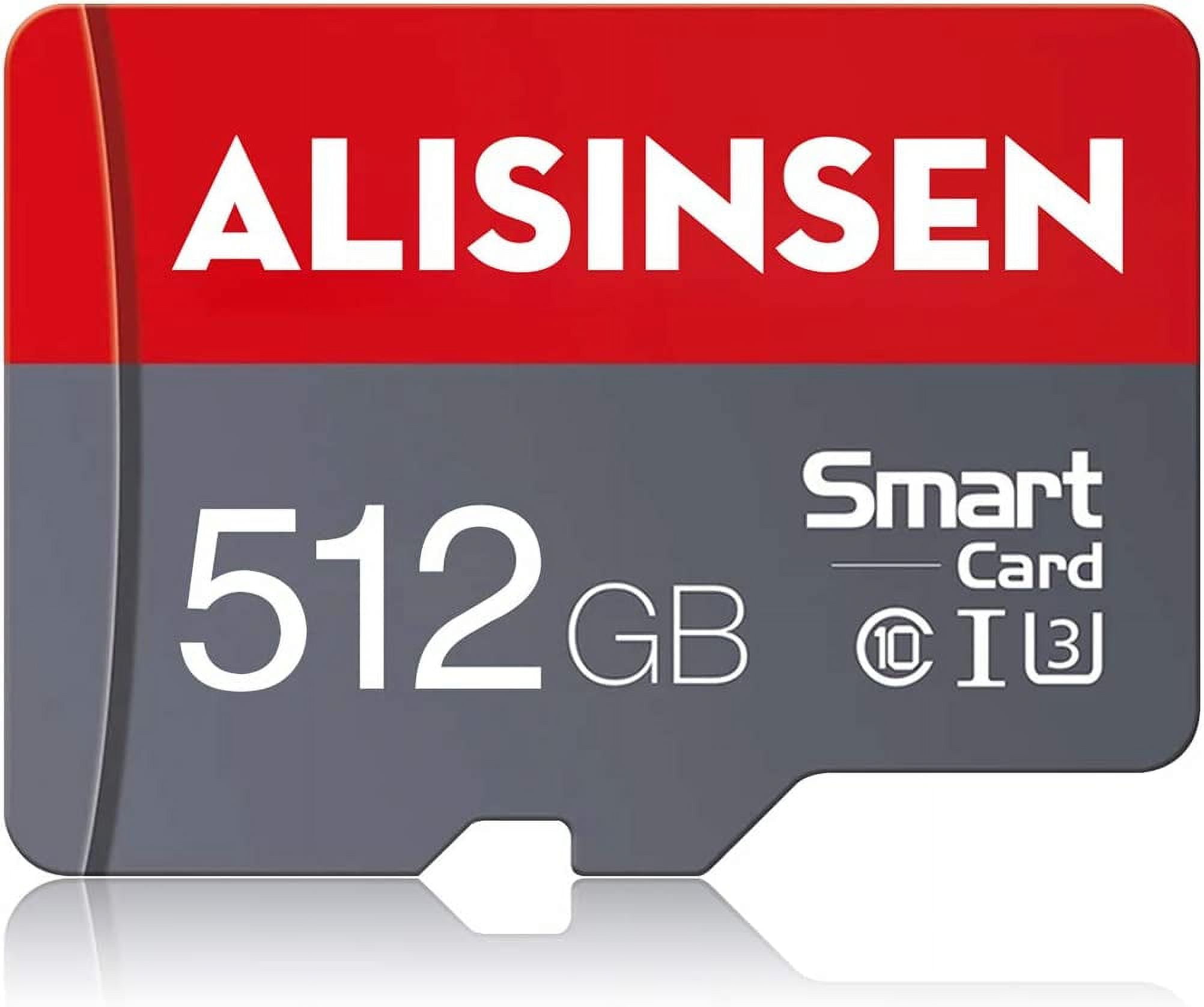 Alisinsen 512GB Micro SD Flash Memory Card with SD Card Adapter ...