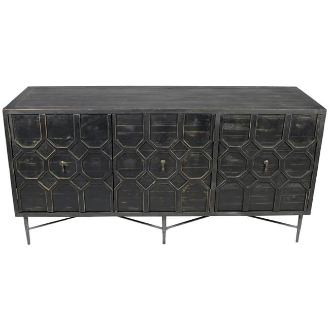 Aliso Becca 3-Door Sideboard, Black - Walmart.com