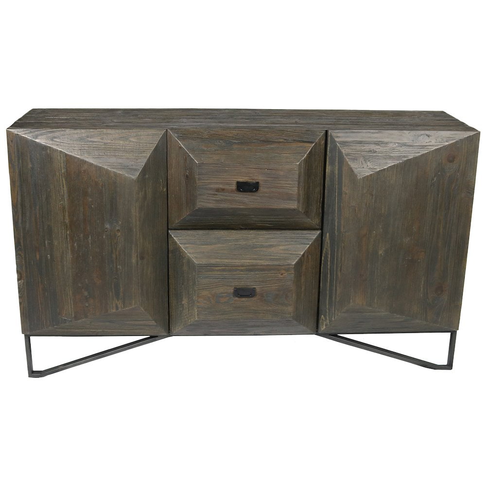 Aliso Holt Solid Wood 2 Door 2 Drawer Sideboard on Cast Iron Base in ...