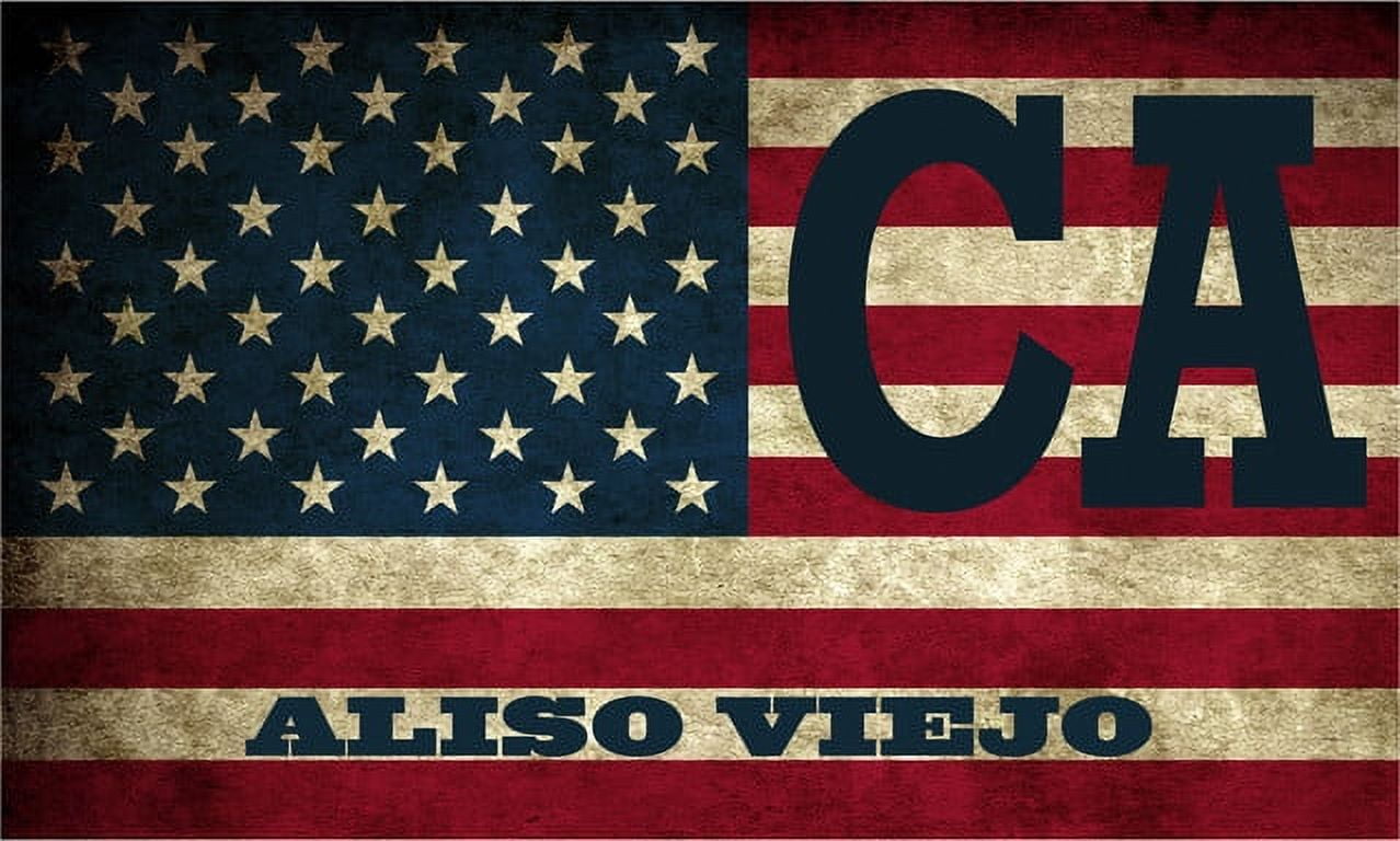 Aliso Viejo CA California Orange County Vintage US Flag Decal Bumper ...