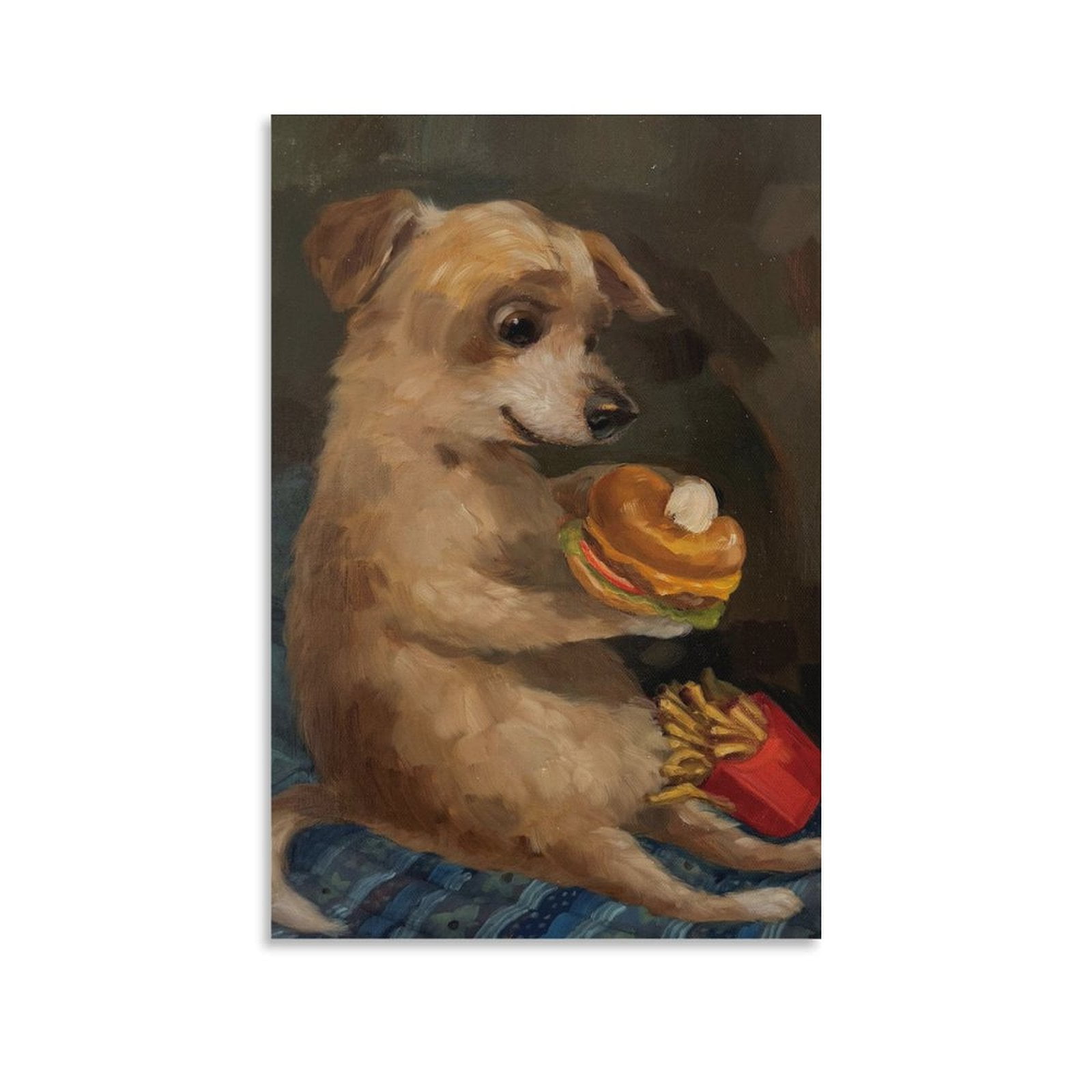 Alison Friend-Burger Lover-pet Oil Painting Artworks Picture Print ...
