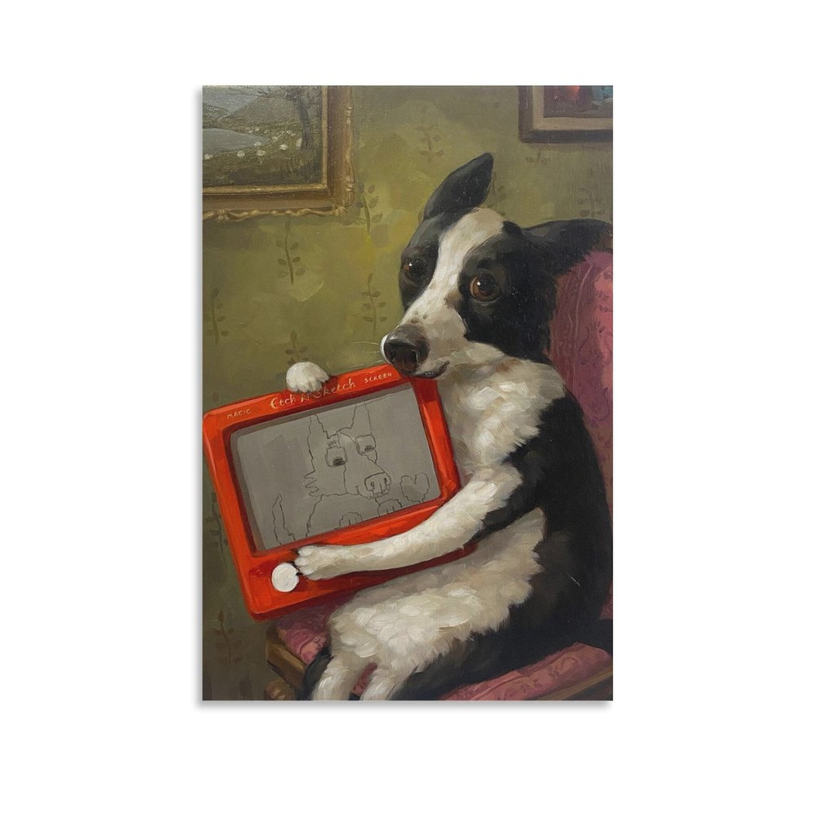 Alison Friend-Douglas Made A Portrait Of His Best Friend Paul-pet Oil ...