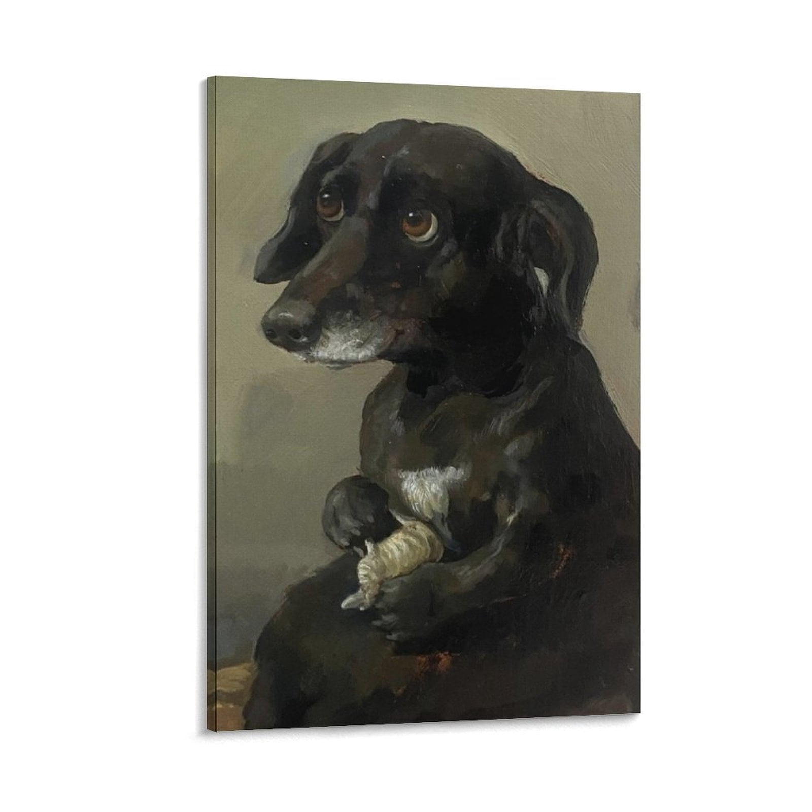 Alison Friend-black Dog-pet Oil Painting Artworks Picture Print Poster ...