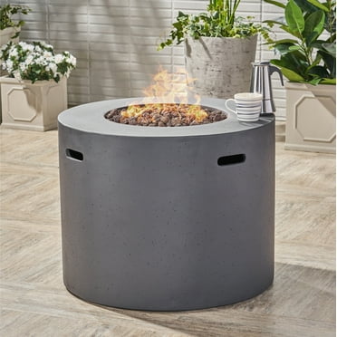 Mayfair Lightweight Concrete Outdoor 50,000 BTU Circular Fire Pit (No ...