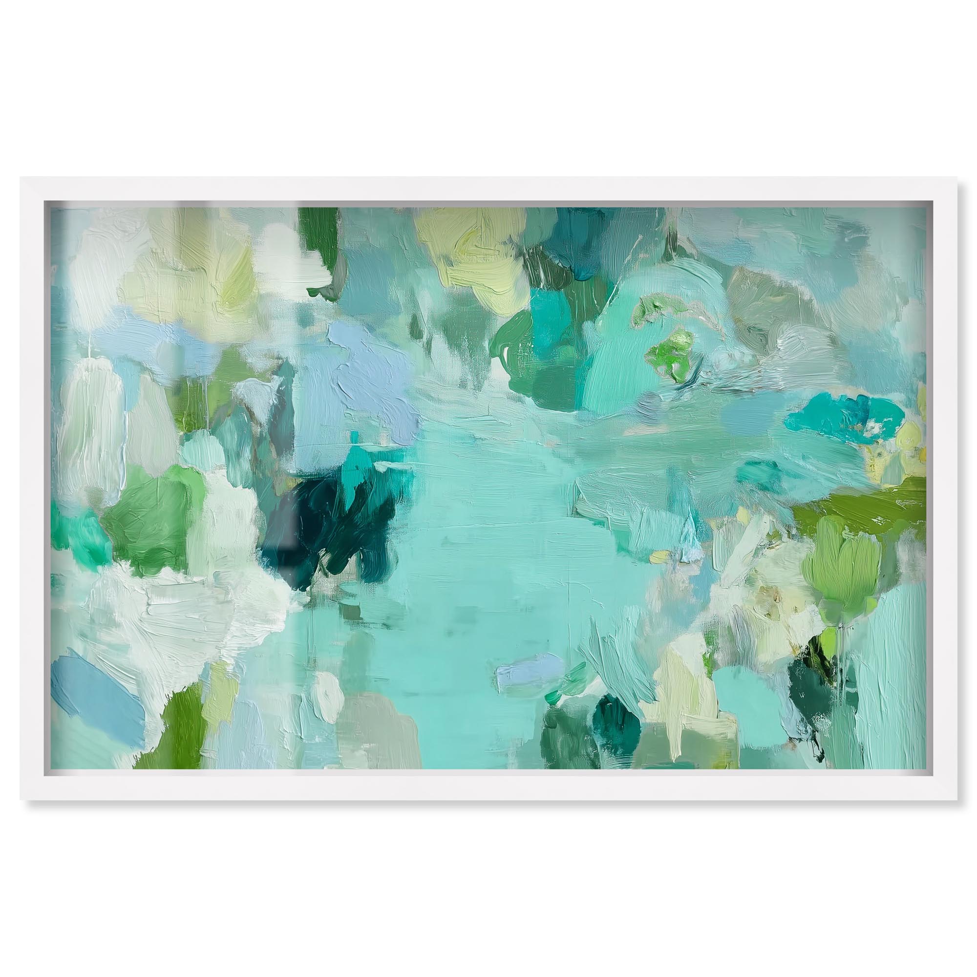 Alista Green Blues Shadowbox Print Green Abstract Art by Art Remedy ...