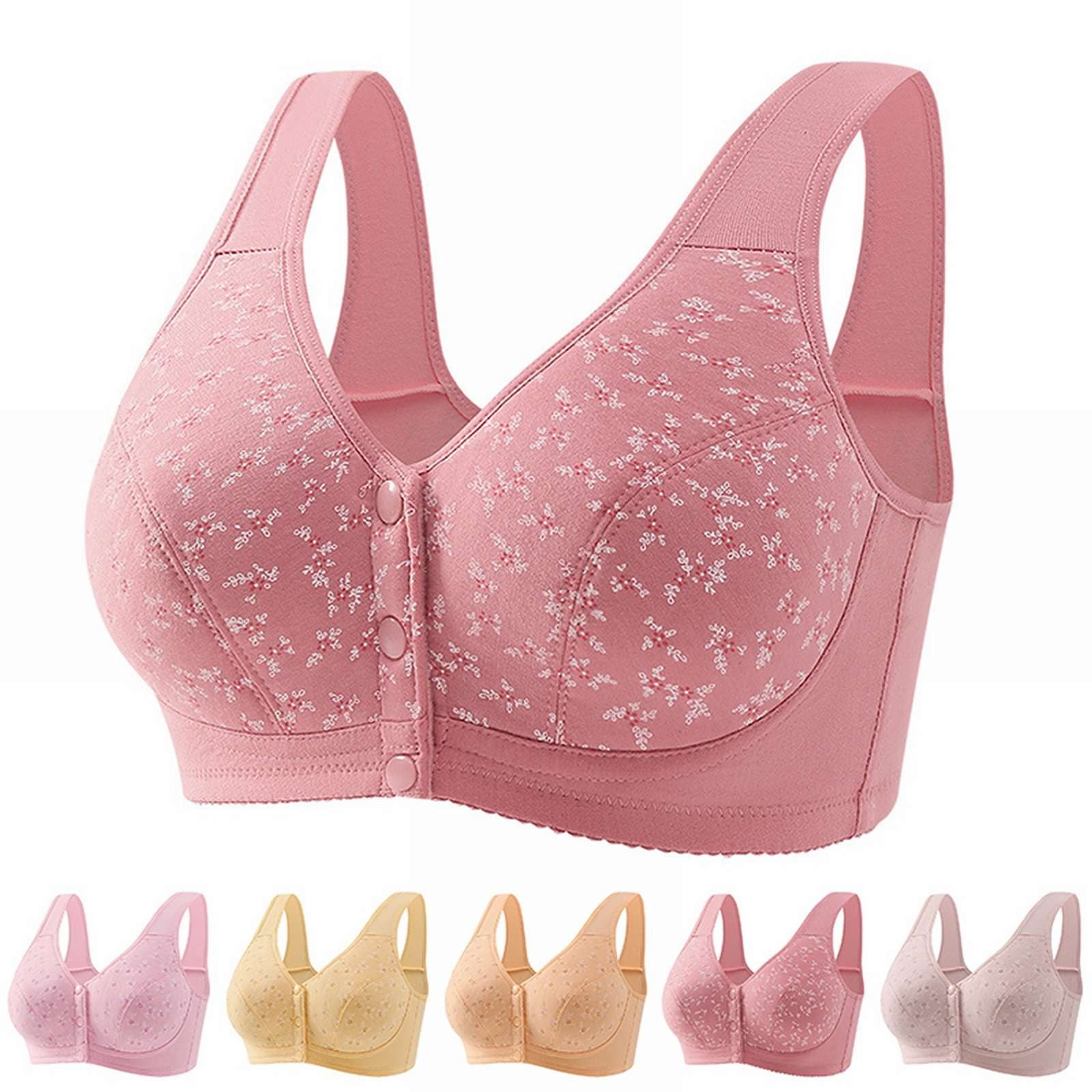 Alitao Bras for Women Wireless Bras Women Lace Front Button Shaping Cup ...