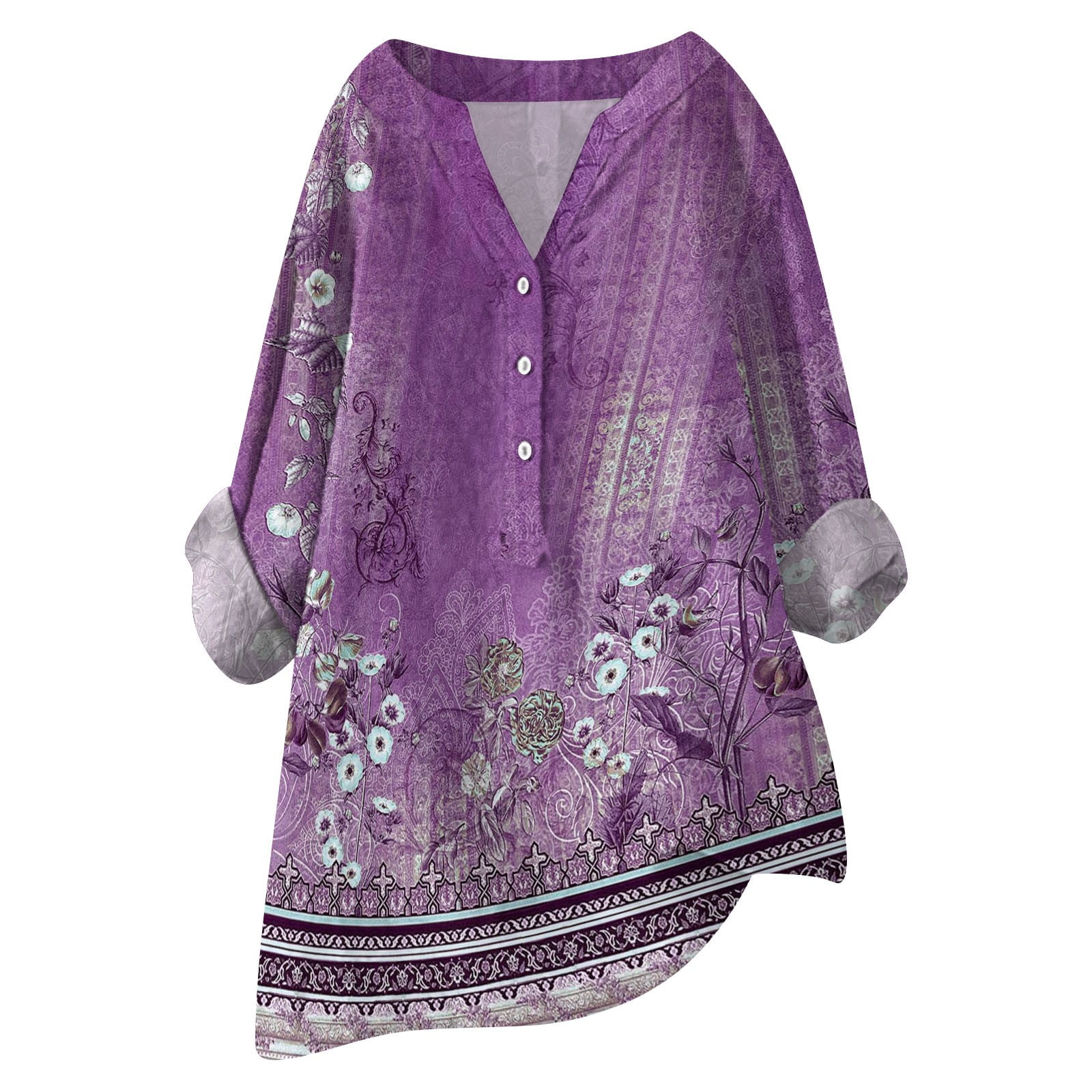 Alitao Button Down Shirt Long Sleeve Shirts Loose Button Shirt Top ...