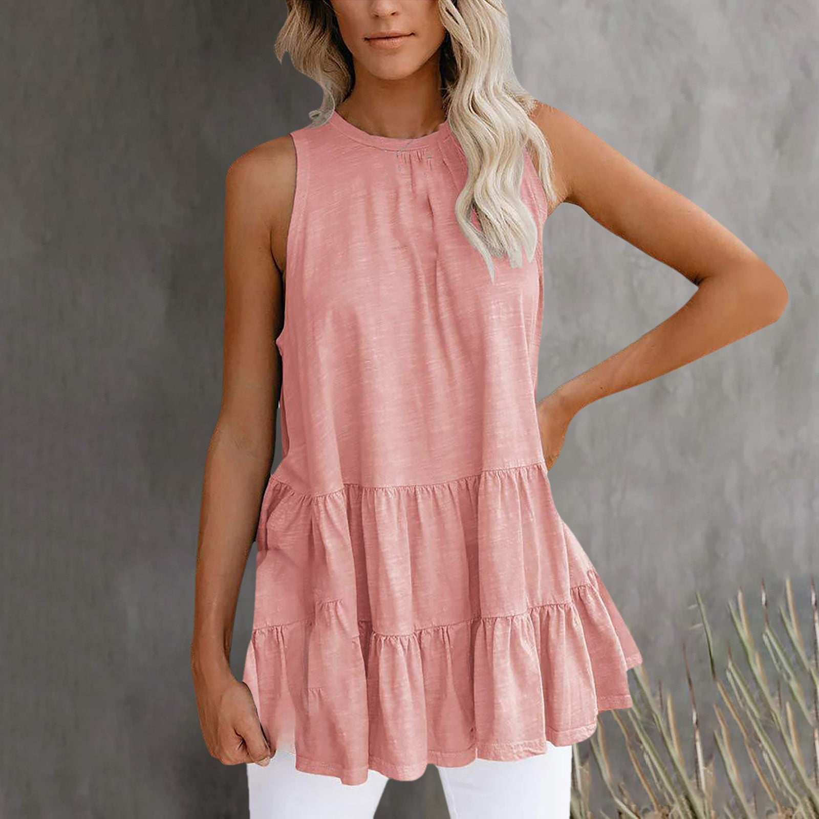 Alitao Camisole Tops Workout Tops Flowy Tank Tops Ruffle Tiered ...