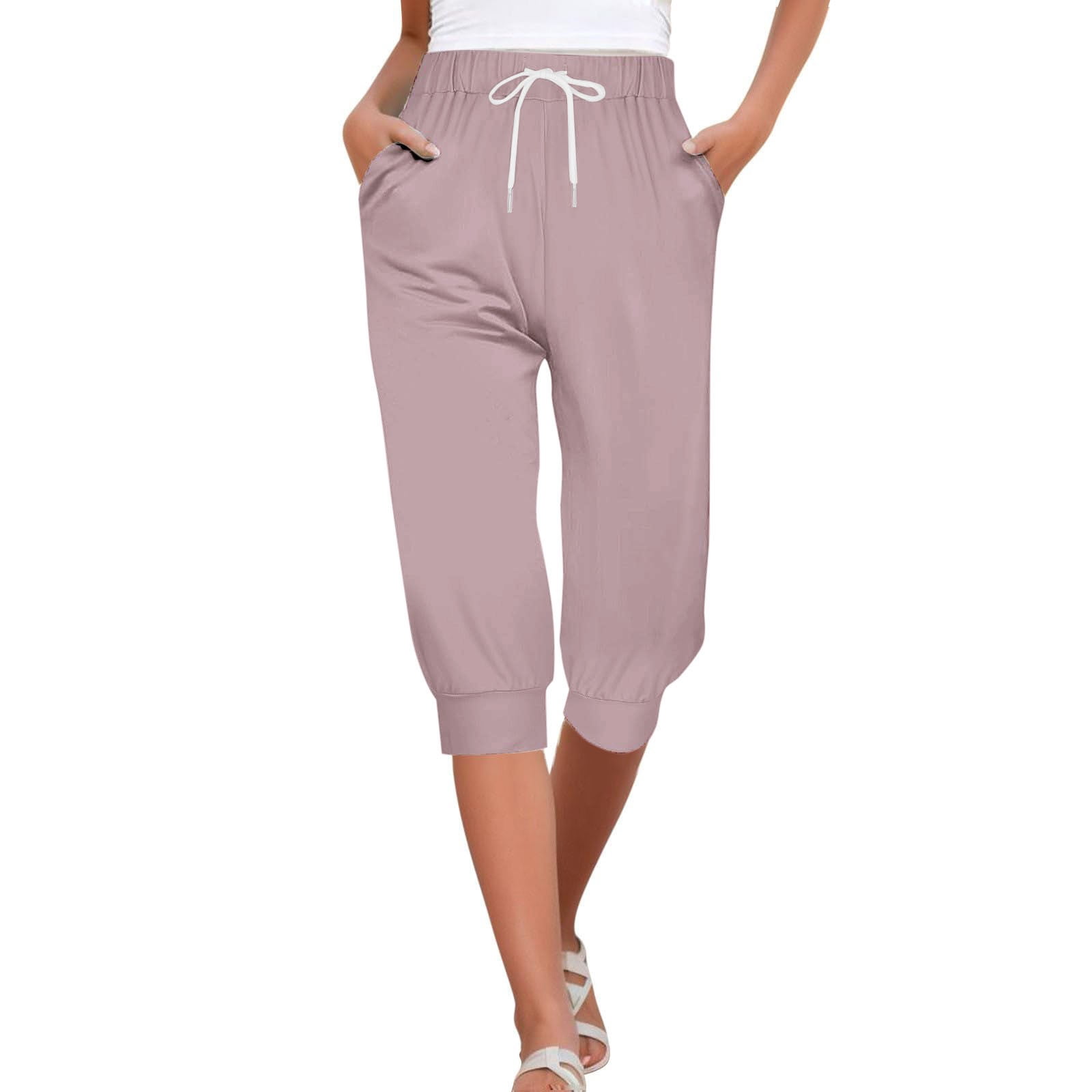 Alitao Capri Pants Biker Shorts Women Shorts For Women 2025 Summer High Waisted Ruffle Shorts ...