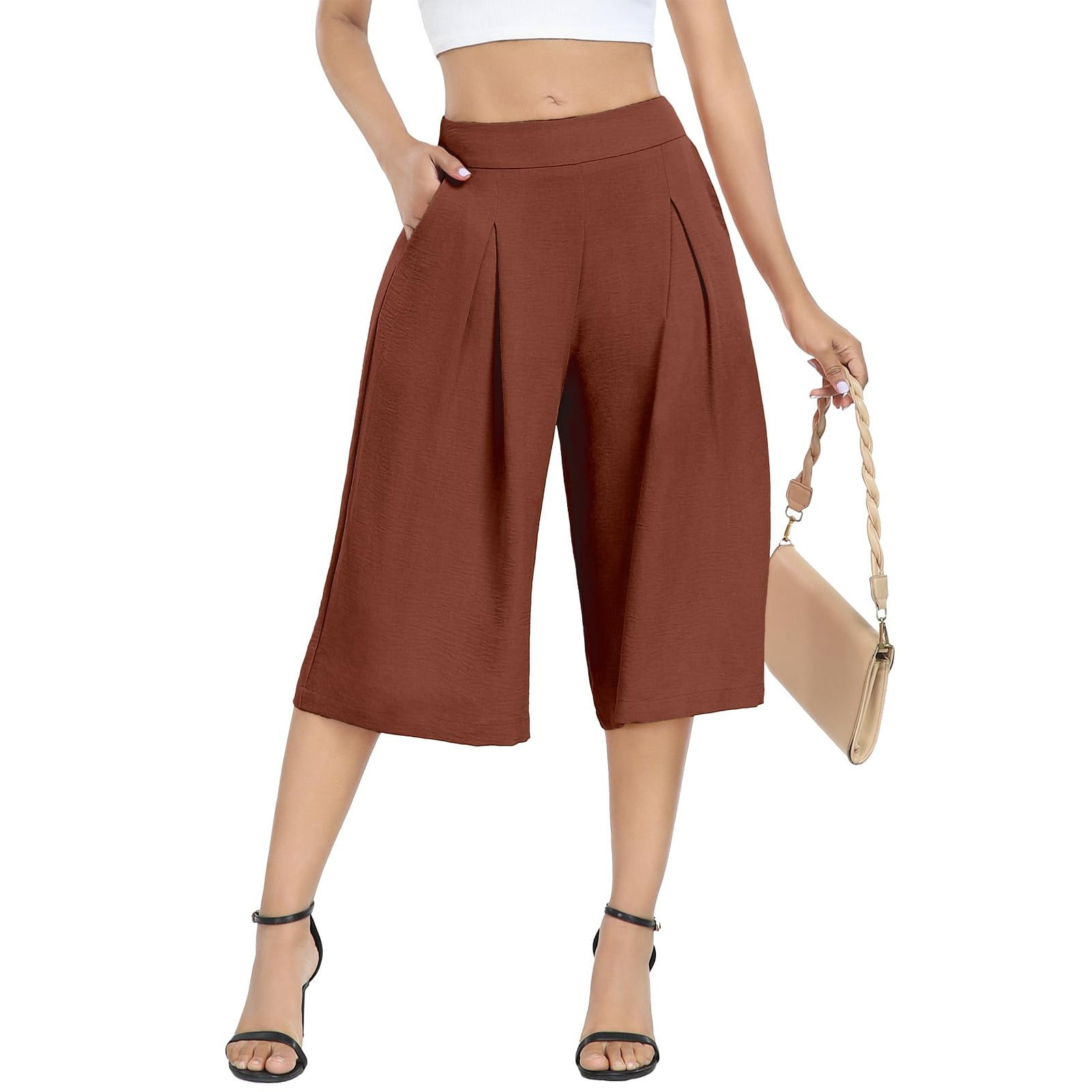 Alitao Capri Pants for Women Wide Leg Pants Woman Women Wide Leg Capri ...