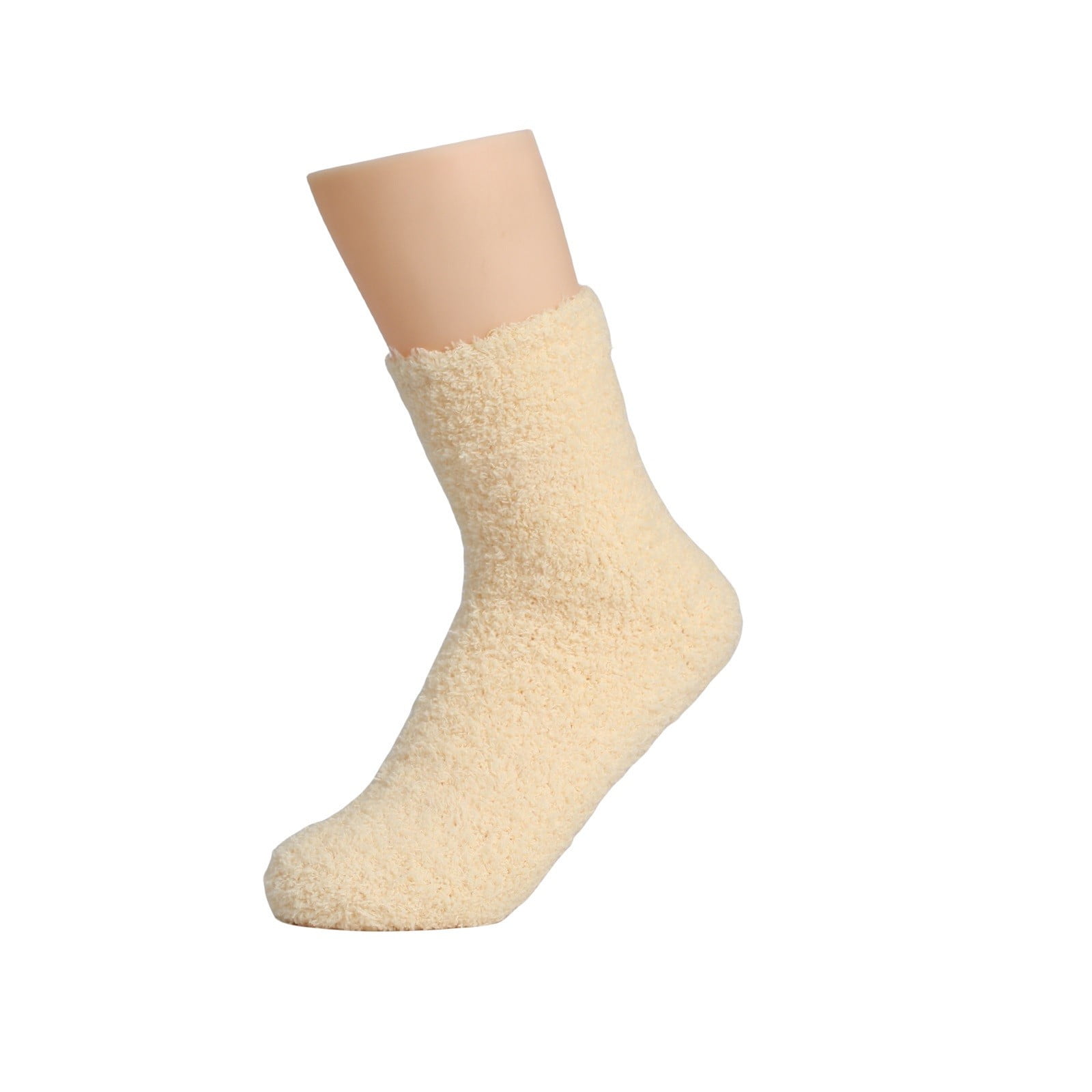Alitao Crew Socks Fuzzy Socks Women's Solid Color 2 Pairs Plush Socks ...