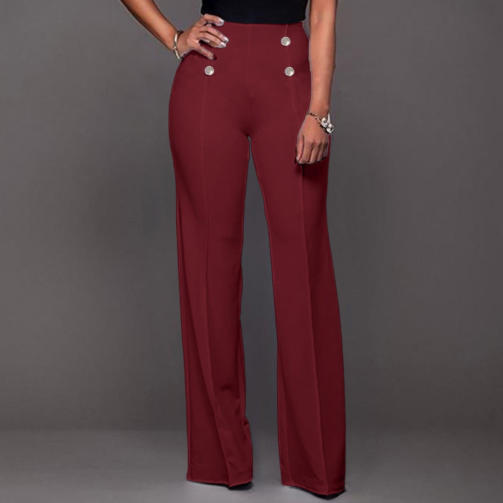 Alitao Flare Leggings Wide Leg Pants Woman Pants Solid Waisted Fashion ...