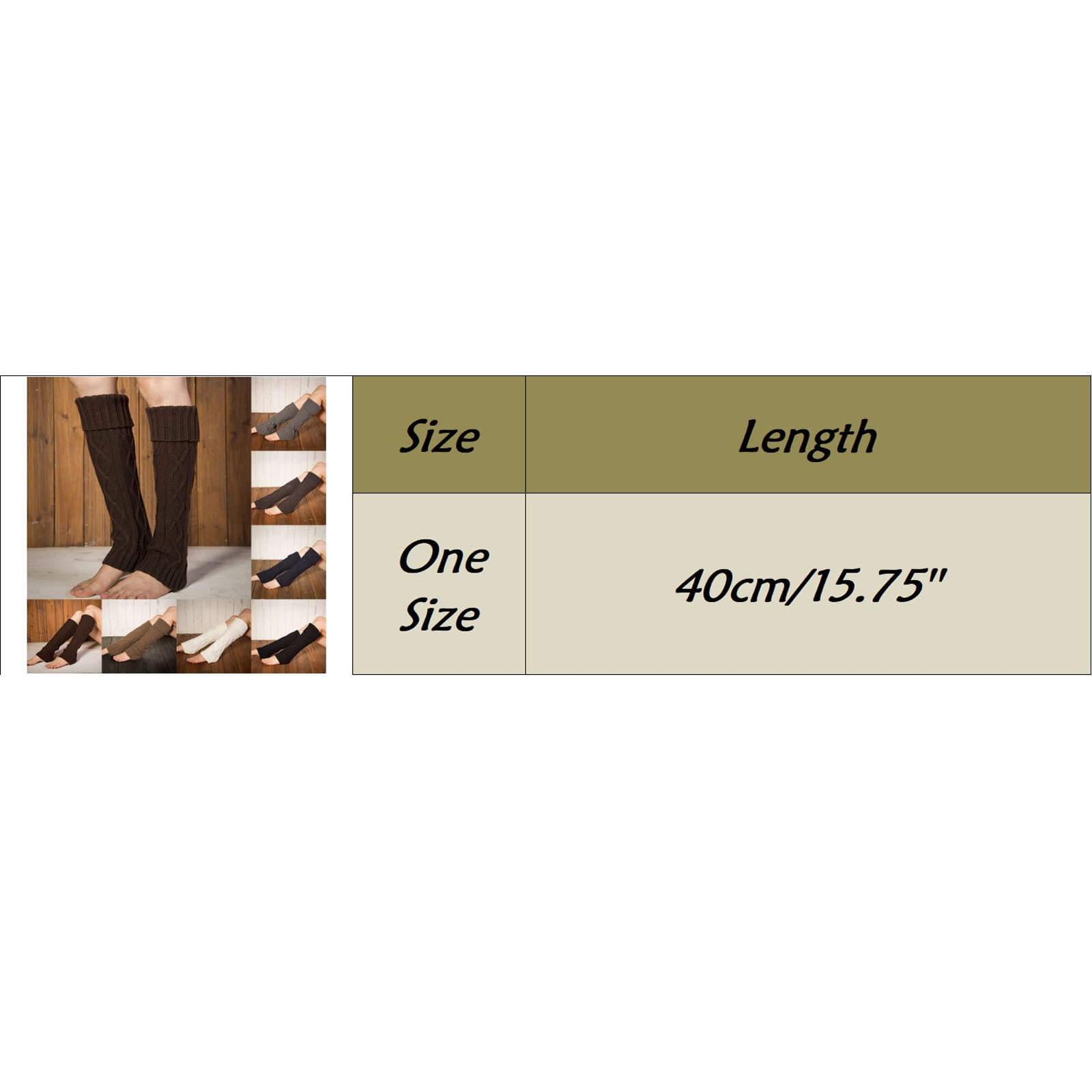 Alitao Leg Warmers Knee High Socks Knitted Wool Warm Leg Warmers Medium ...