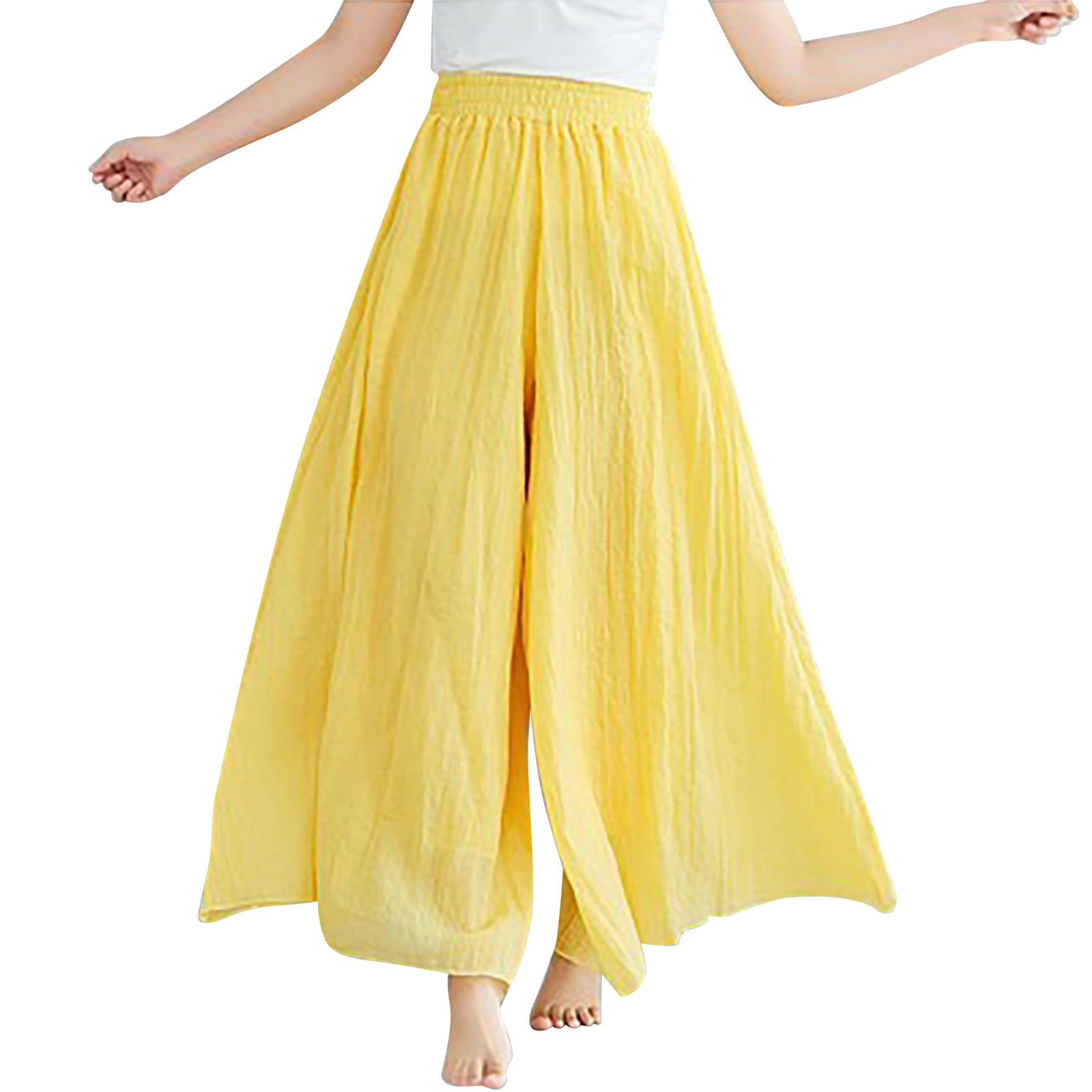 Alitao Maxi Skirt Linen Pants Women Cotton Linen Fashion Double Layer ...
