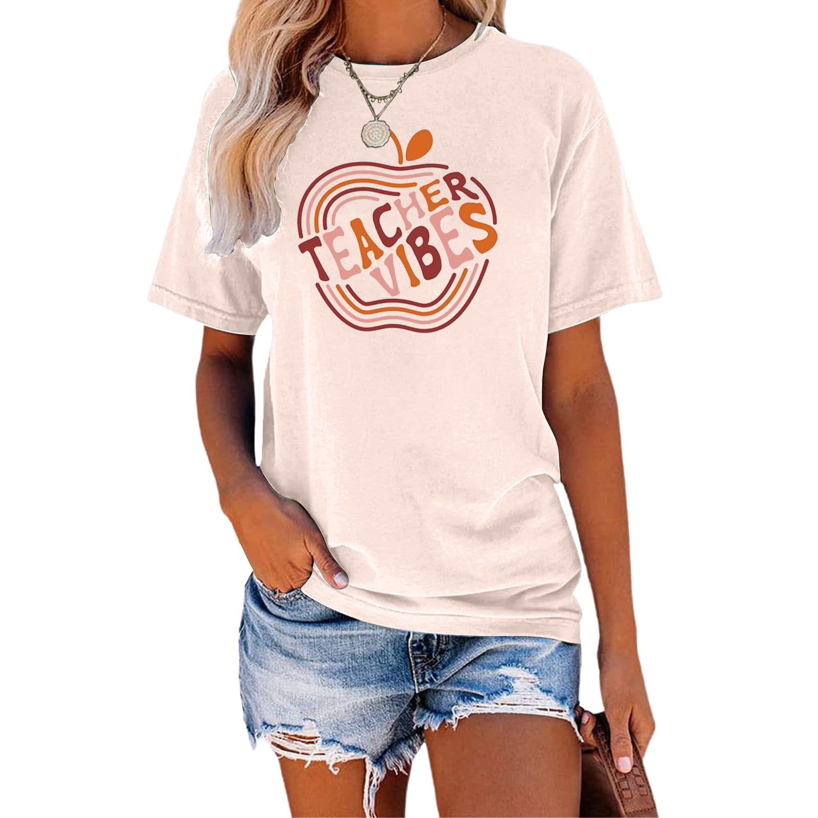 Alitao Shirts for Women Graphic Tee Teacher Shirts For Women: First Day ...