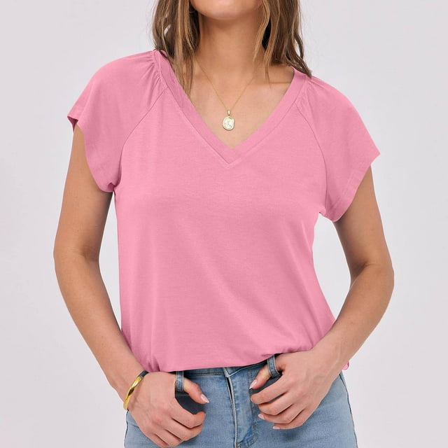 Alitao Tshirts Shirts Comfort Colors Tshirt Womens Tops Basic Summer V