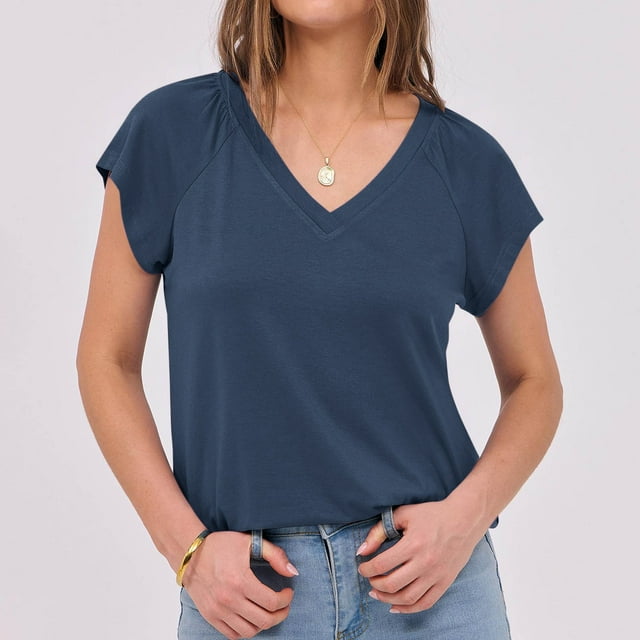 Alitao Tshirts Shirts Comfort Colors Tshirt Womens Tops Basic Summer V