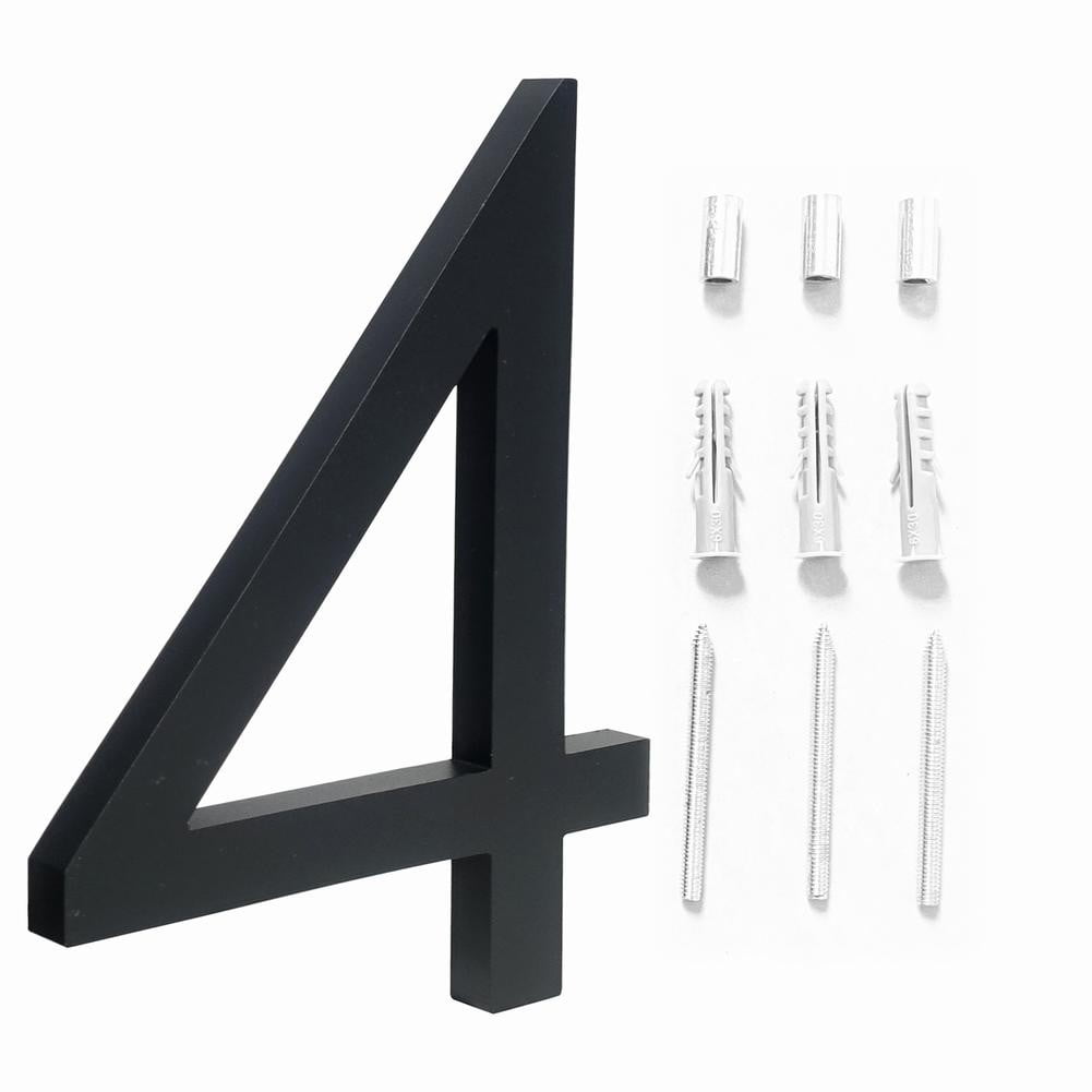 Aliuminum 142mm Floating Exterior House Numbers 3D 0-9 Black Digital ...