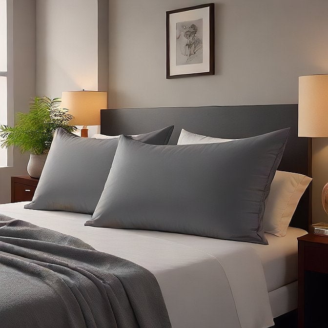Alive Pixels Body Pillow Covers Dark Grey Solid 100 Percent Cotton 2 ...