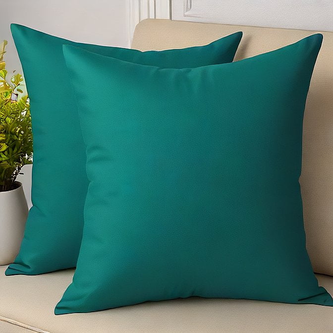 Alive Pixels Euro Pillow Shams Teal Solid 100 Percent Cotton 4-Piece ...