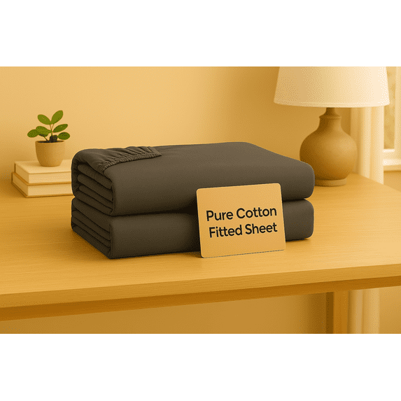 Alive Pixels Fitted Sheet Black Solid 100% Cotton 1-Pc 40" Inch Pocket ...