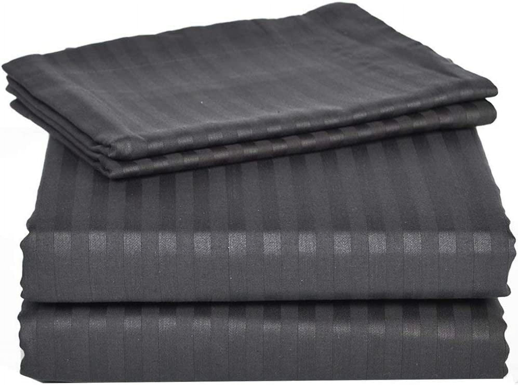 Alive Pixels Fitted Sheet Dark Grey Stripe 100% Cotton 1Pc 18 inch ...