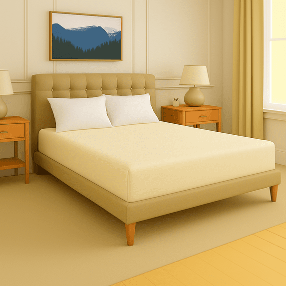 Alive Pixels Fitted Sheet Ivory Solid 100% Cotton 1-Pc 34" Inch Pocket ...