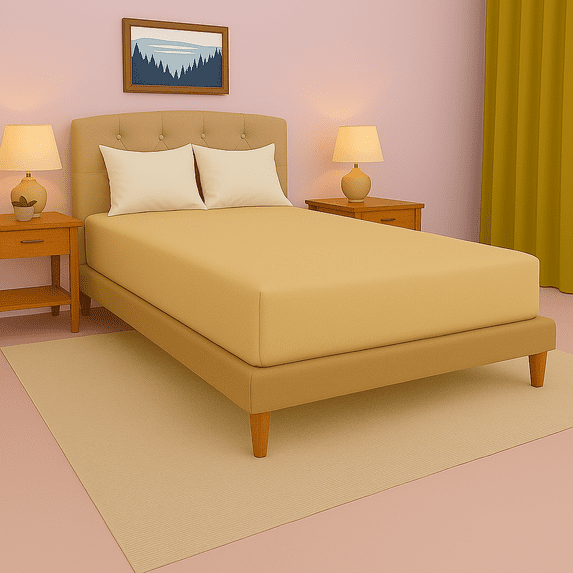 Alive Pixels Fitted Sheet Sand Solid 100% Cotton 1-Pc 16" Inch Pocket ...