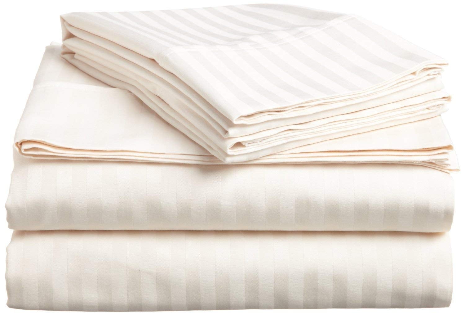 Alive Pixels Fitted Sheet White Stripe 100% Cotton 1Pc 12 inch Pocket ...