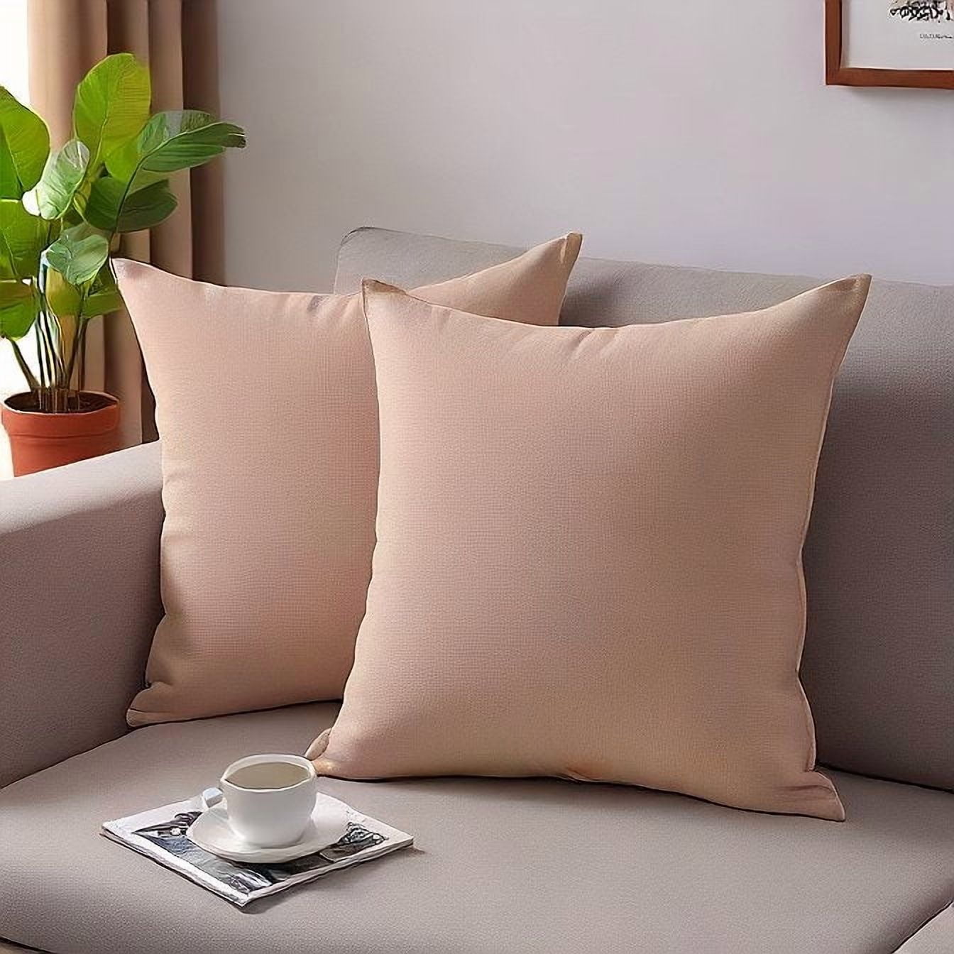 Alive Pixels Pillow Covers Blush Pink Solid 100 Percent Cotton 4-Piece Pillowcases 410TC ...