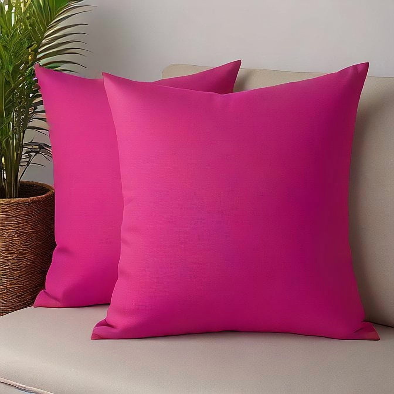 Alive Pixels Pillow Covers Hot pink Solid 100 Percent Cotton 4-Piece ...