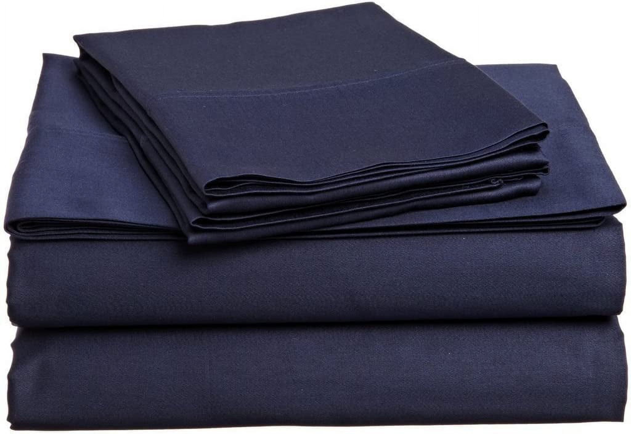 Alive Pixels Sheet Set Navy Blue Solid 100% Cotton 4-Pc 15" inch Pocket ...