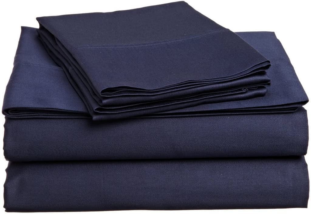 Alive Pixels Sheet Set Navy Blue Solid 100% Cotton 4Pc 21 Inch Pocket ...