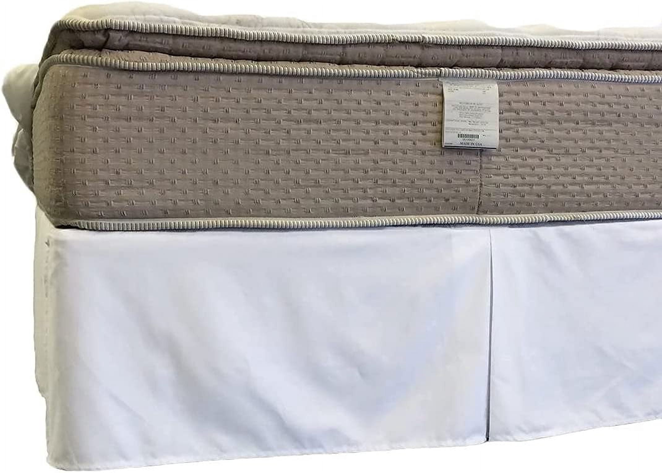 Alive Pixels Split Corner Bed Skirt King White Solid 15 Inch Drop 100% ...