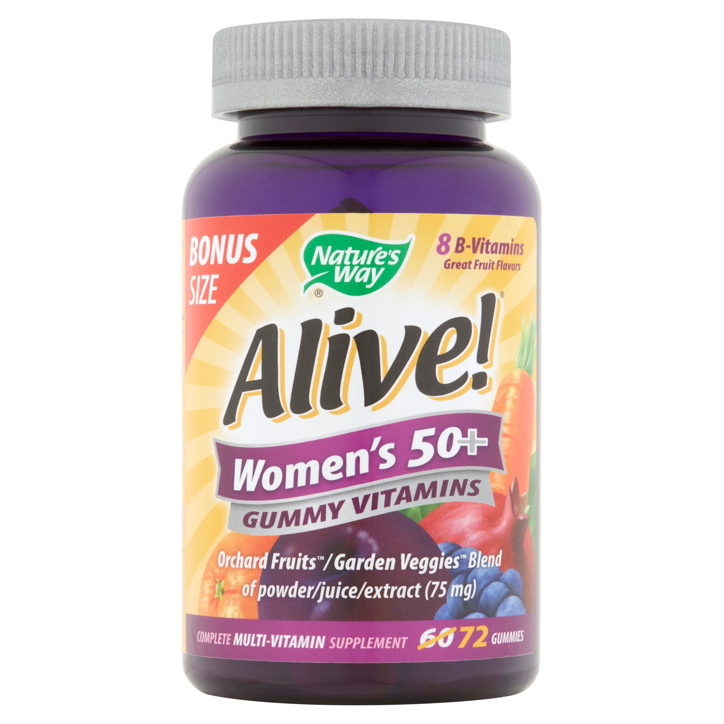 Alive! Womens Age 50+ Gummy Multivitamin Bonus Size 72 count - Walmart.com