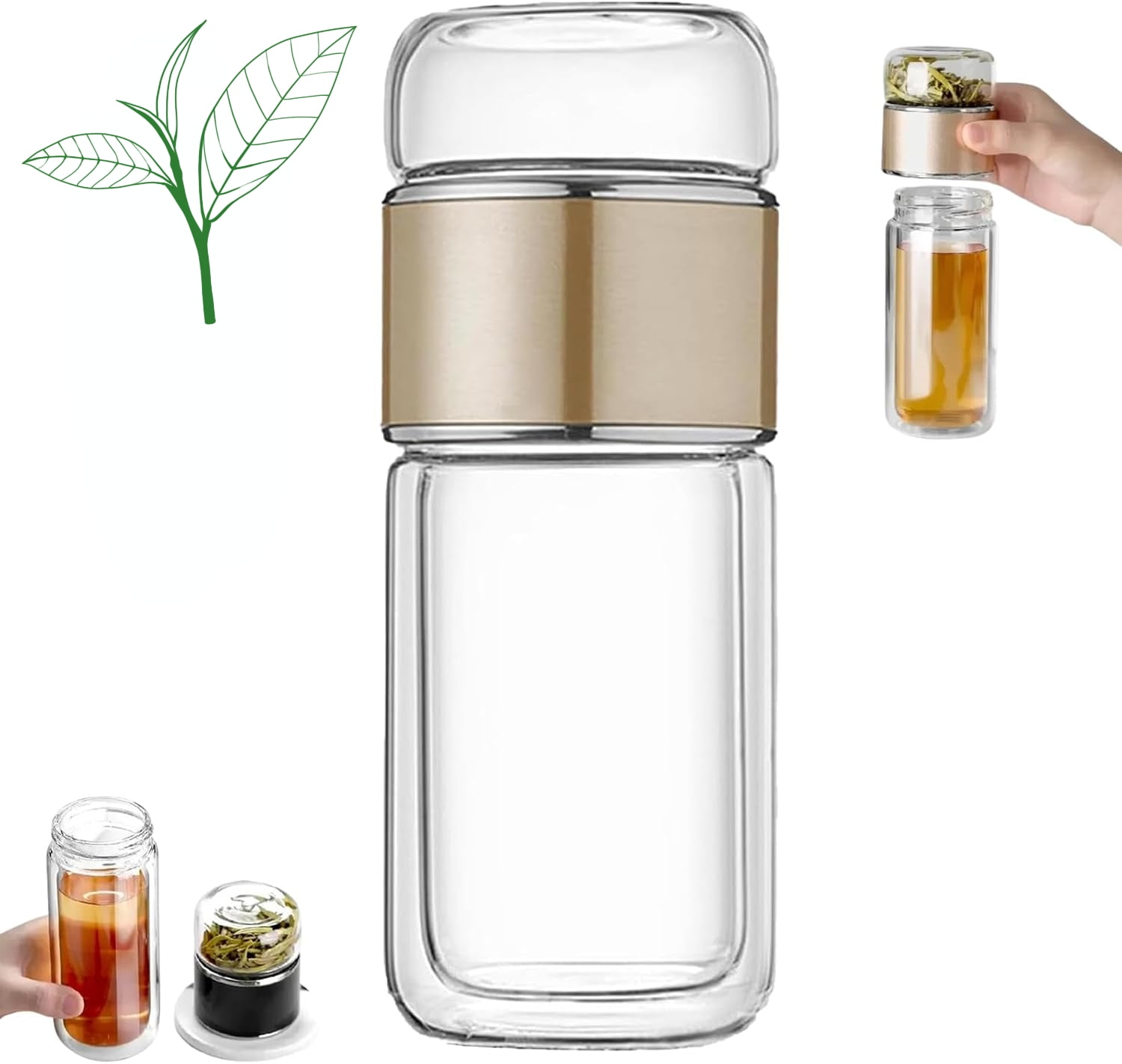 Alivefuser Tea Infuser, Alivevibes Alive Vibes 3-in-1double Layer Glass ...