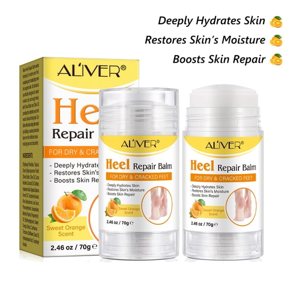 Aliver 2 Pack Cracked Heel Repair Balm Stick-Sweet Orange Scent Heel ...