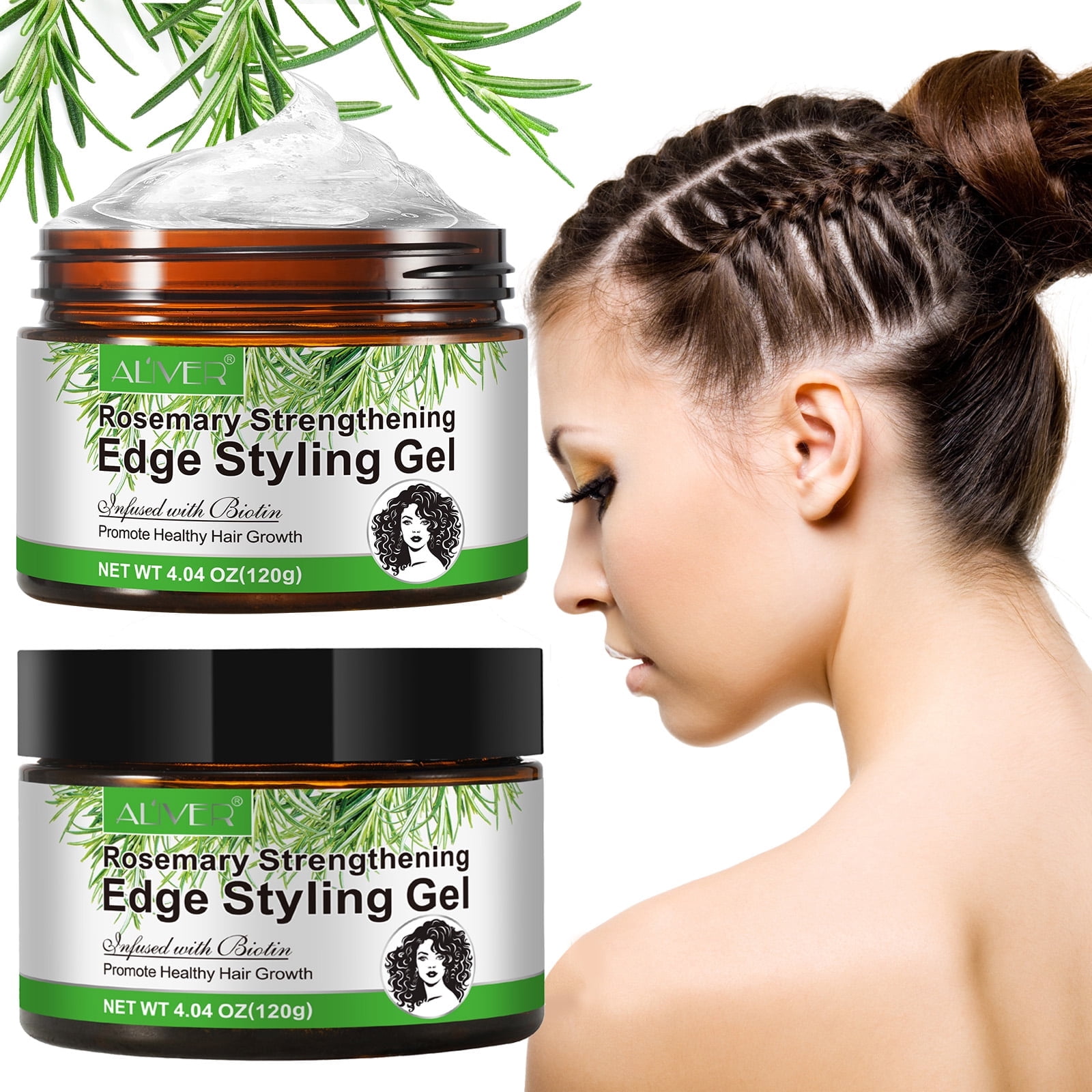 Aliver 2-in-1 Edge Styler Gel & Hair Care – Rosemary & Biotin for ...