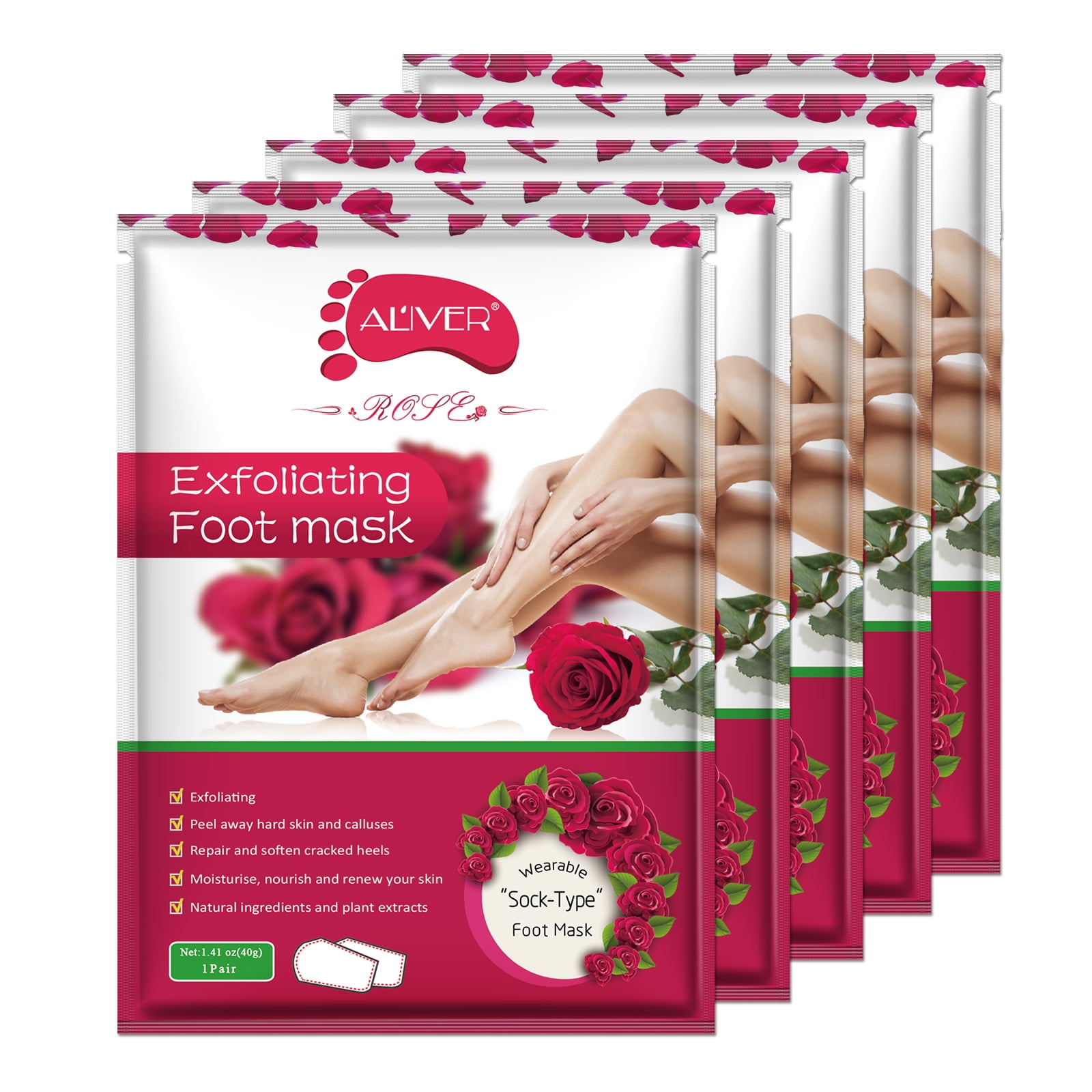 Aliver 5 Pack Foot Spa Exfoliating Moisturizing Soft Beauty, Baby Foot ...