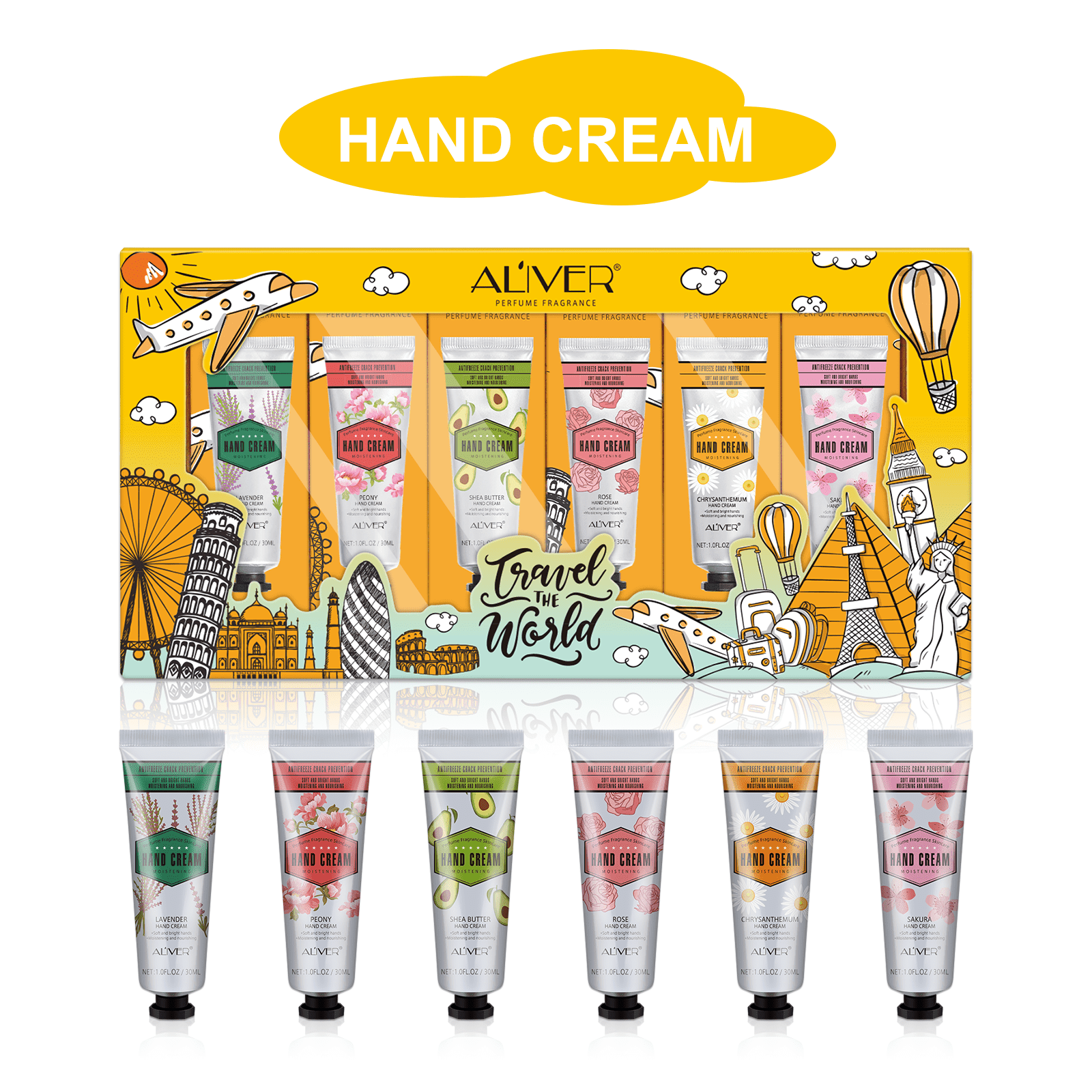 Aliver 6 Pack Hand Cream Travel Size Set,for Dry Hands,Family Gifts-6 ...