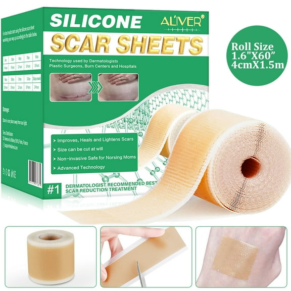 ScarAway Advanced Silicone Scar Sheets, Tan, Reusable 8 Sheets, Medical ...