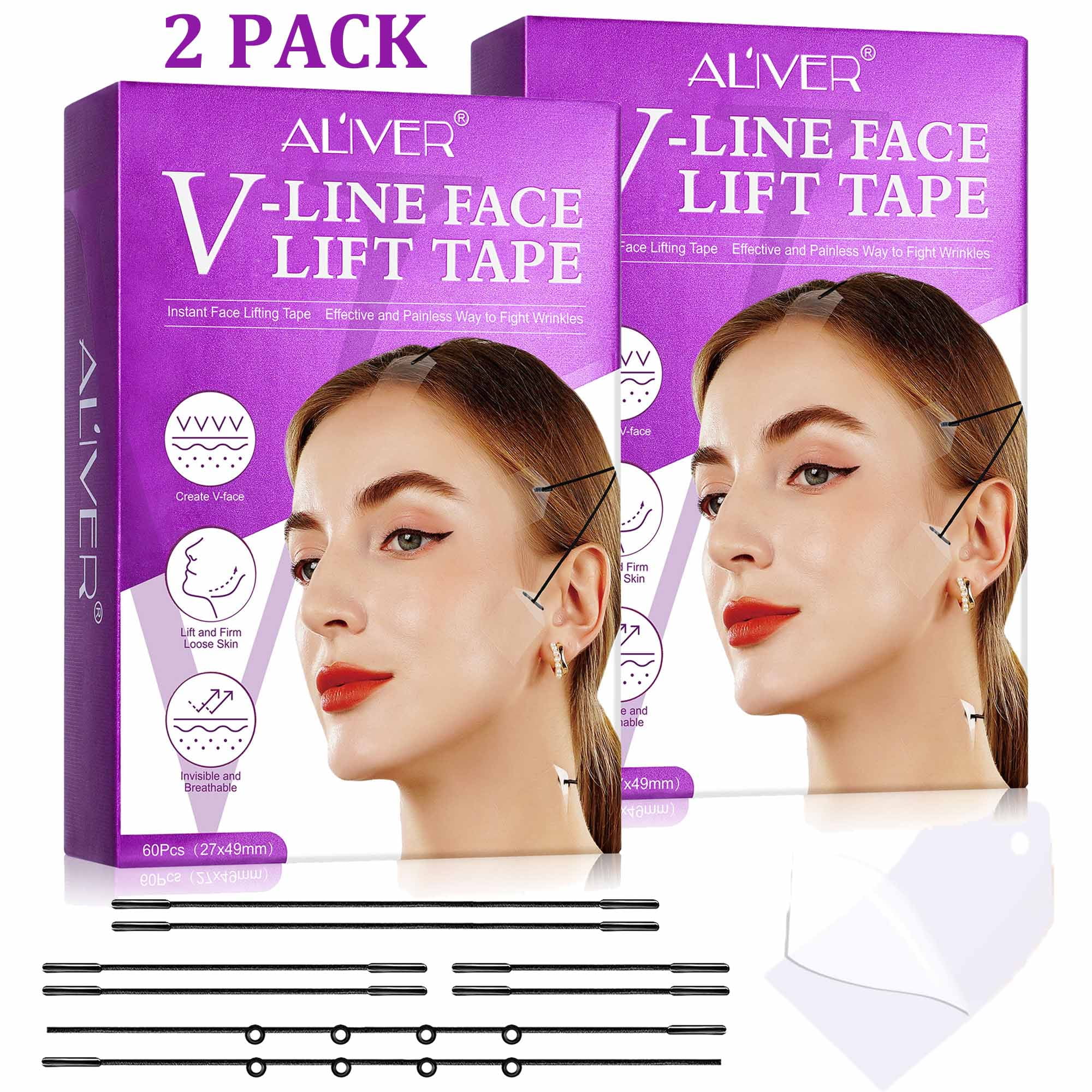 Aliver Face Lift Tape Invisible after Makeup 120PCS, Instant Neck ...