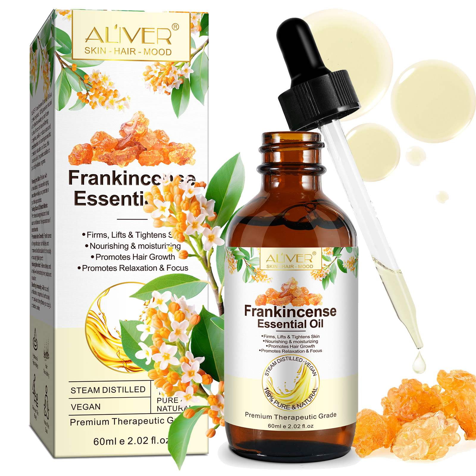 Aliver Frankincense Essential Oil, 100% Natural Essential Oils for ...