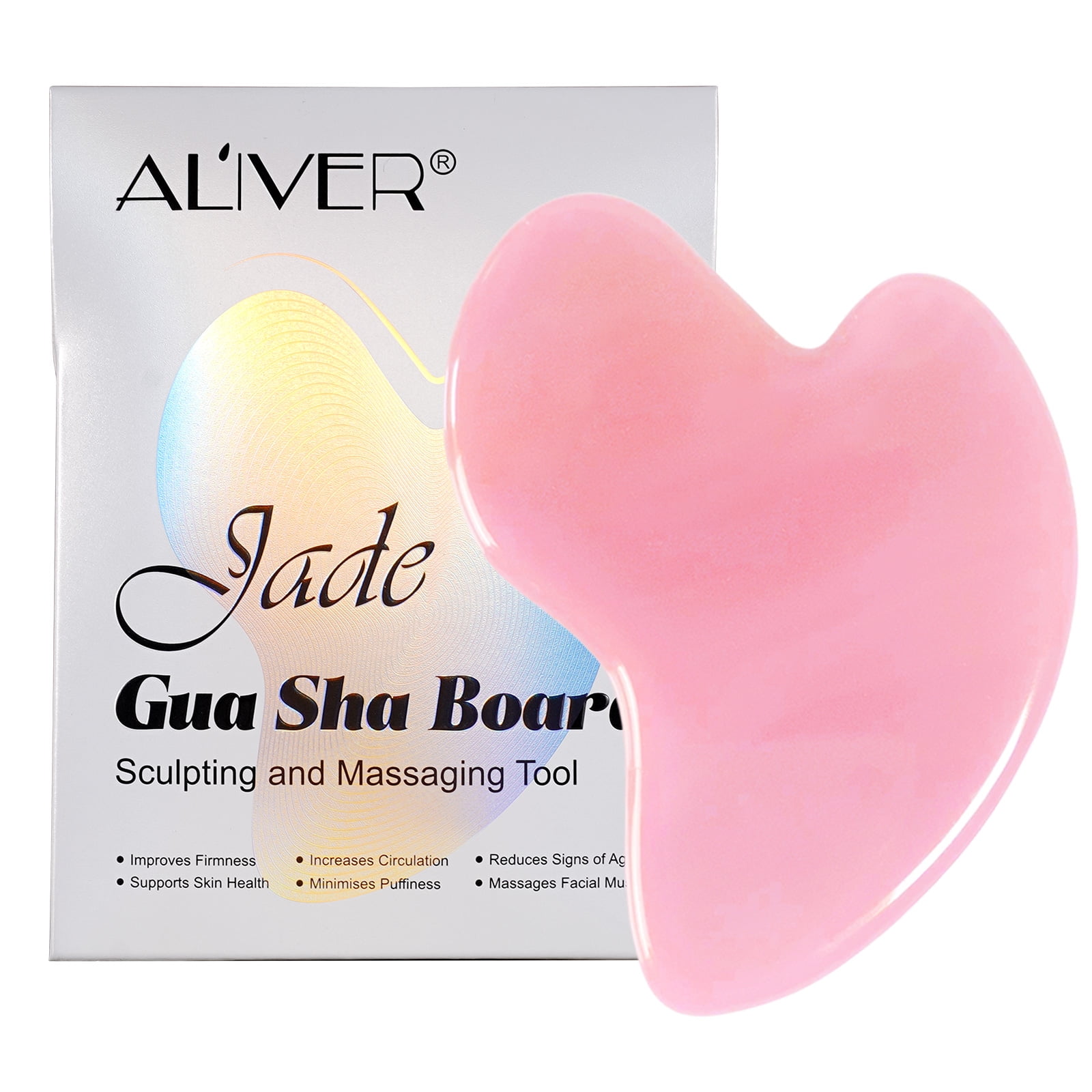 Aliver Gua Sha Facial Tool for Self Care, Massage Tool for Face and Body, Relieve Tensions and ...