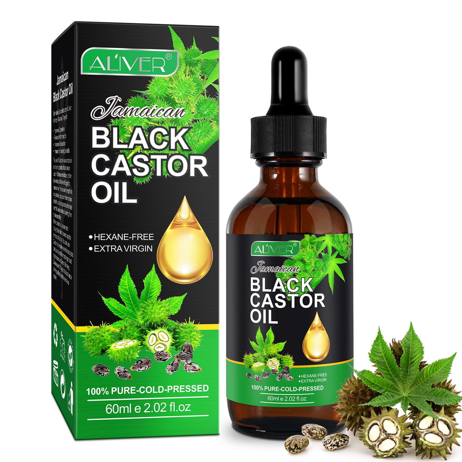 Aliver Jamaican Black Castor Massage Oils,Organic Castor Essential Oil ...