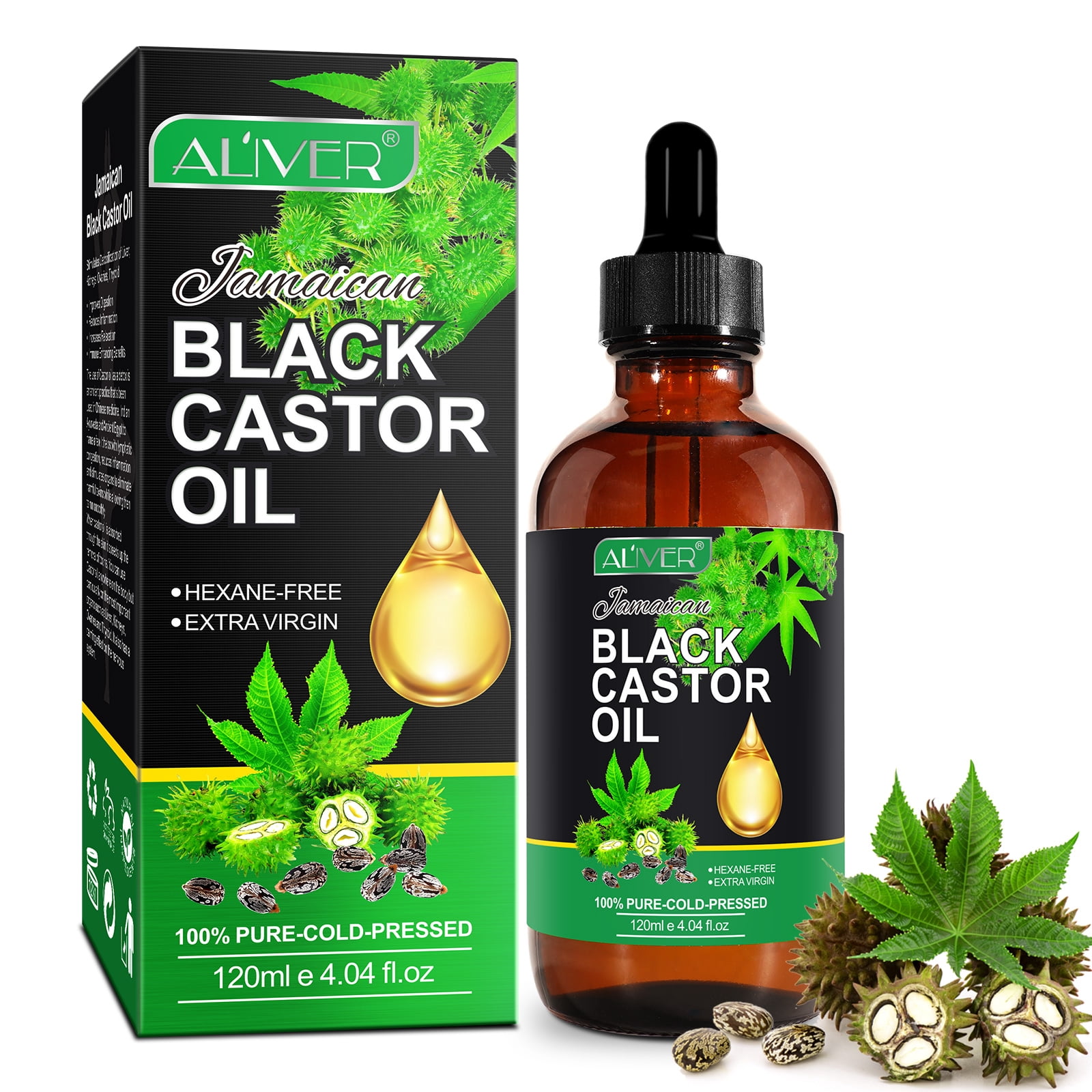 Aliver Jamaican Black Castor Oil, for Body Massage Castor Oil,Anti ...