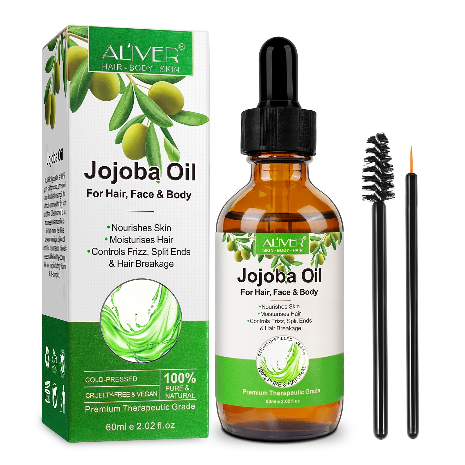 Aliver Jojoba Oil Jojoba Oil For Hair 60ml 100 Organic Pure Natural