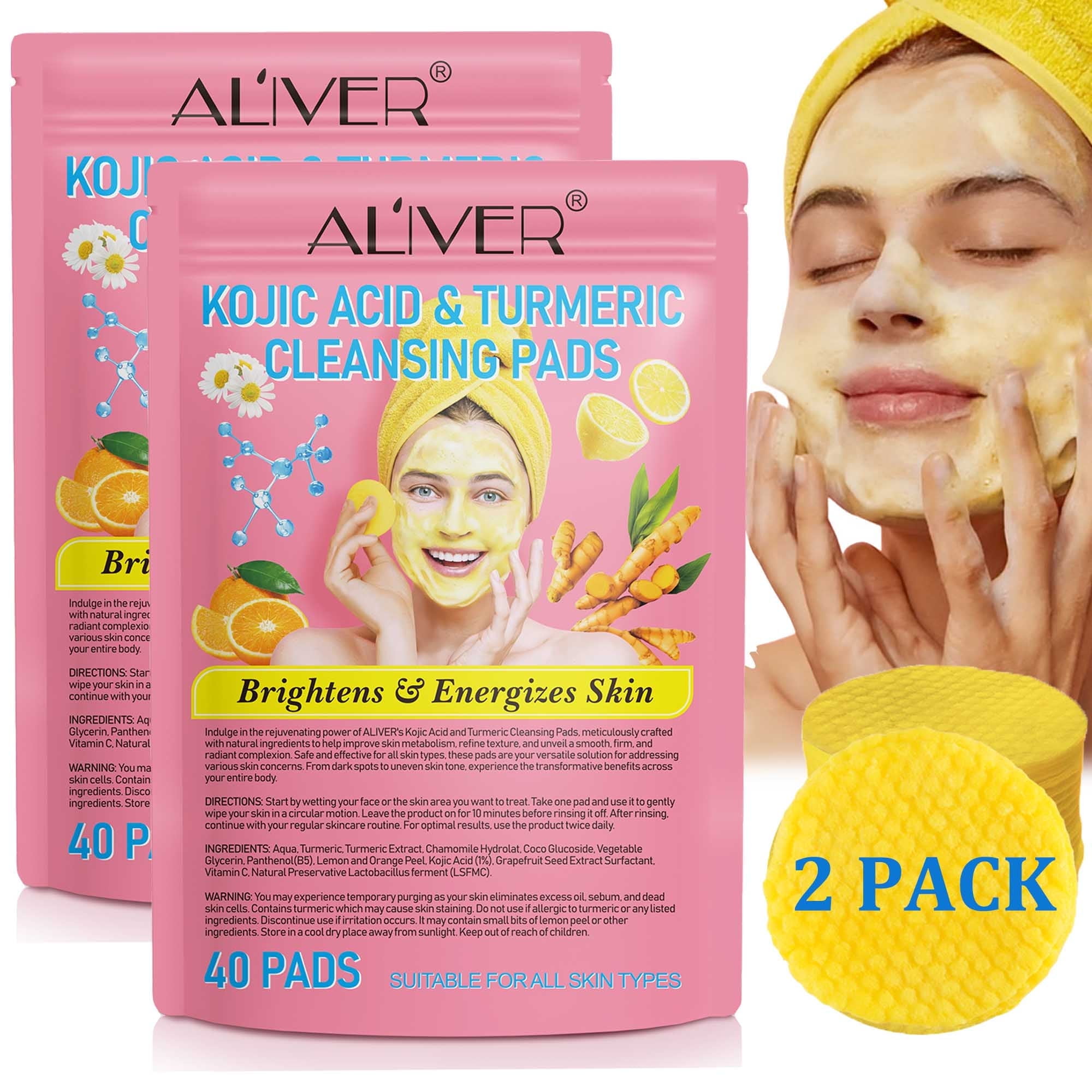 Aliver Cleansing Pads for Face Dull Skin - Clogged Pores - Excess Oil ...